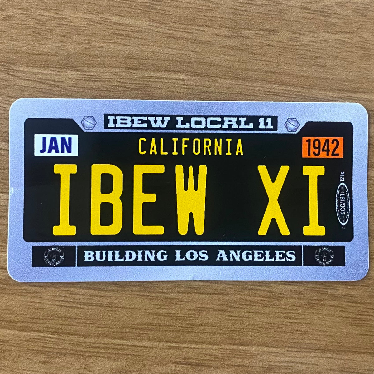 Local 11 License Plate sticker – Electricians Welfare Committee, Unit 4